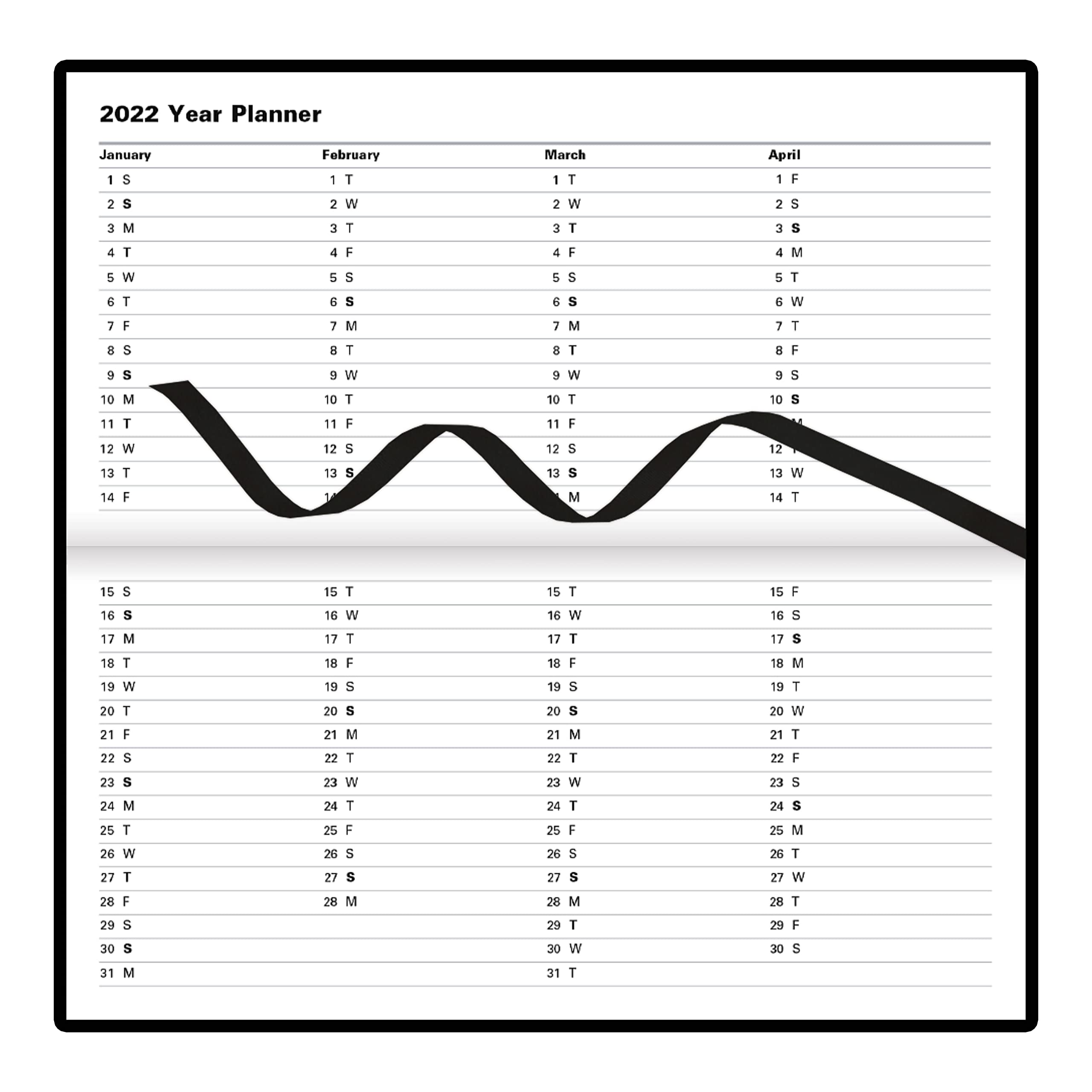 LETTS Classic Weekly/Monthly Planner, 12 Months, January to December, 2022, Week-to-View with Appointments, Gold Corners, Horizontal, 6.625" x 3.25", Black (C32SBK-22)