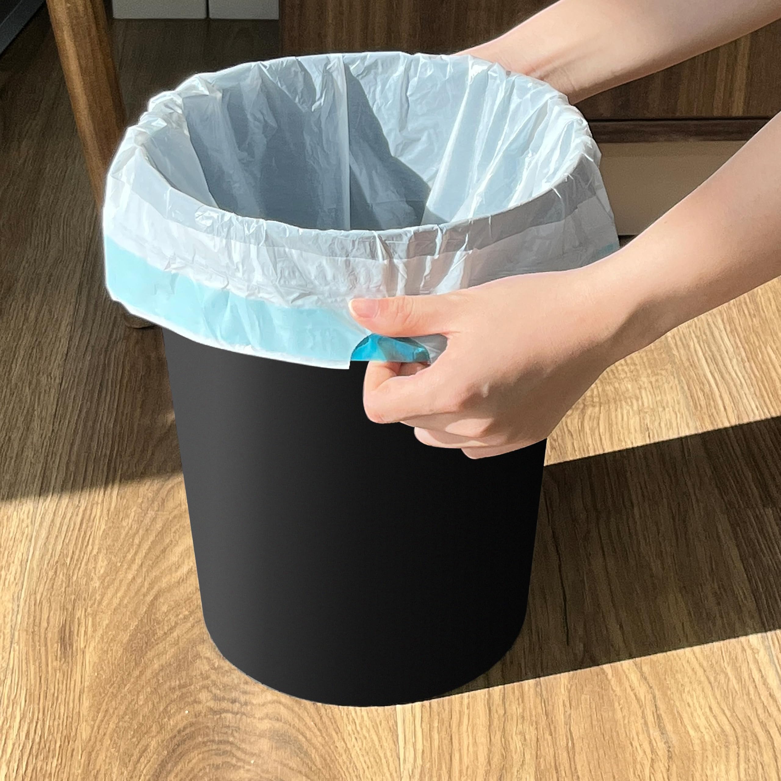 Soddeph 2.5 Gallon Trash Can,Plastic Garbage Recycling Bin,Waste Trash Bin,Round Container Bin Wastebasket forOffice,Home,Bathroom,Kitchen (Black, 3 Pack)