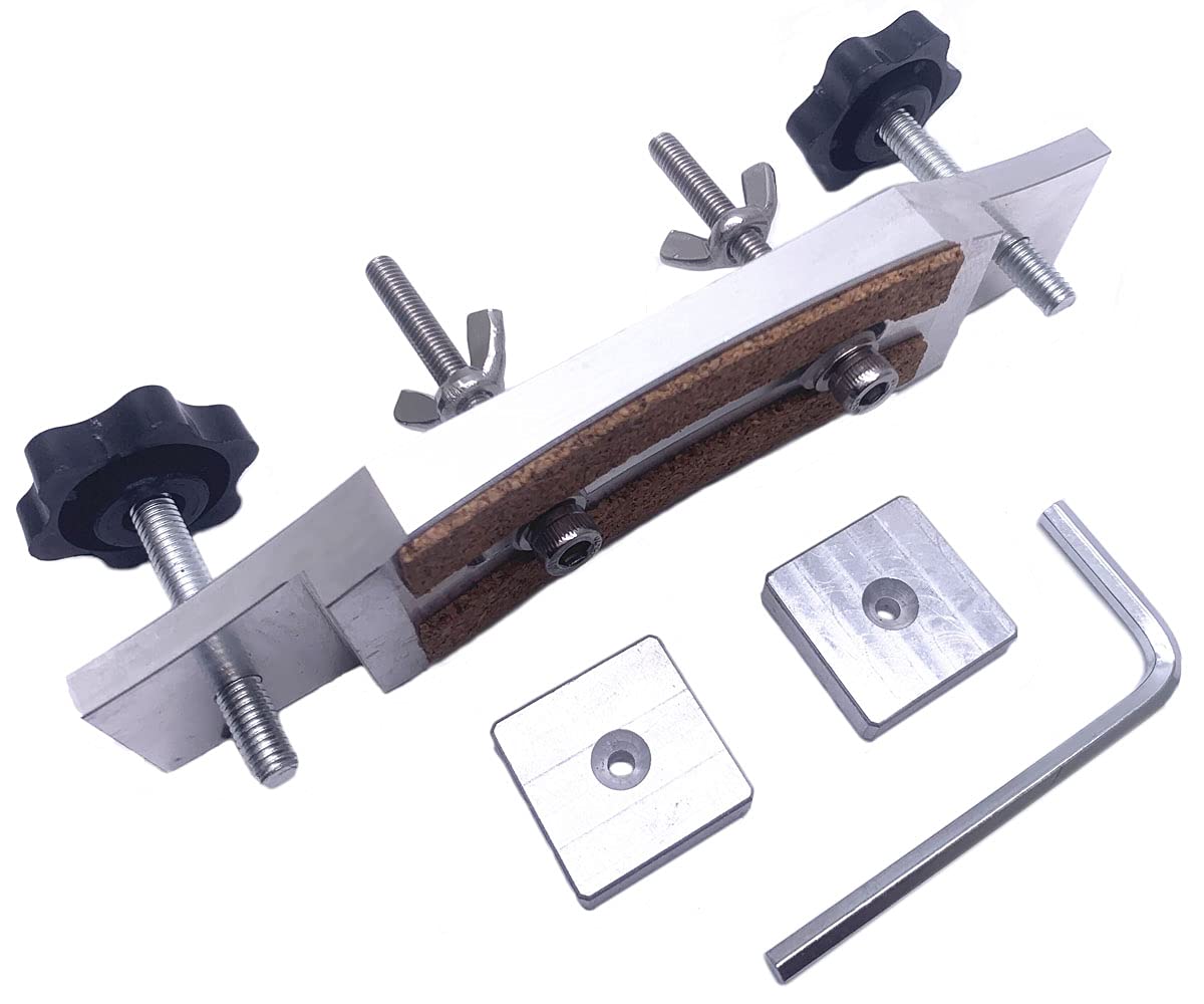 Jiayouy Aluminum alloy Guitar Bridge Clamp with 2pcs Gasket L-Wrench Set Guitars Accessory Luthier Tools Silver
