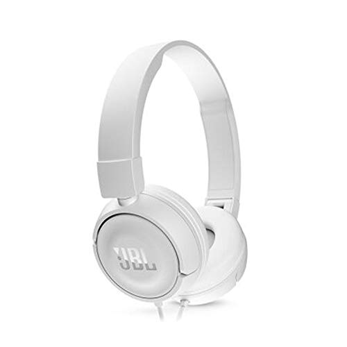 JBL Pure Bass Sound T450 Wired On-Ear Headphones White (Renewed)