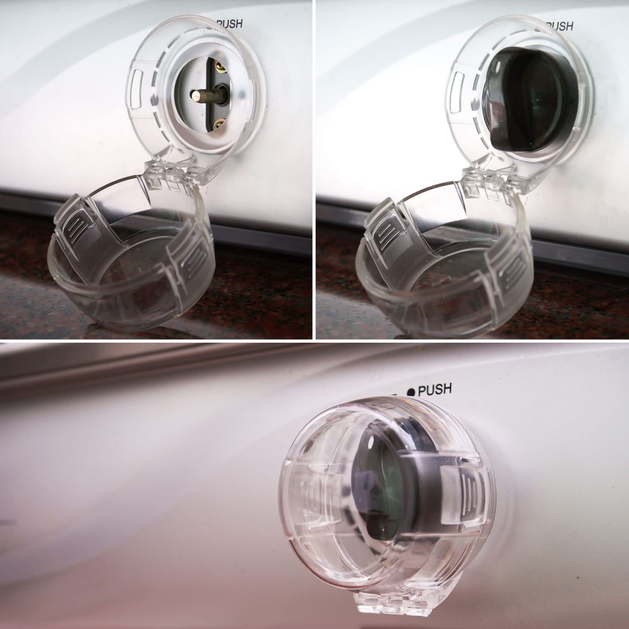 Moonybaby Stove Knob Safety Covers for Child Safety and Pet-Proofing, 5-Pack, Transparent