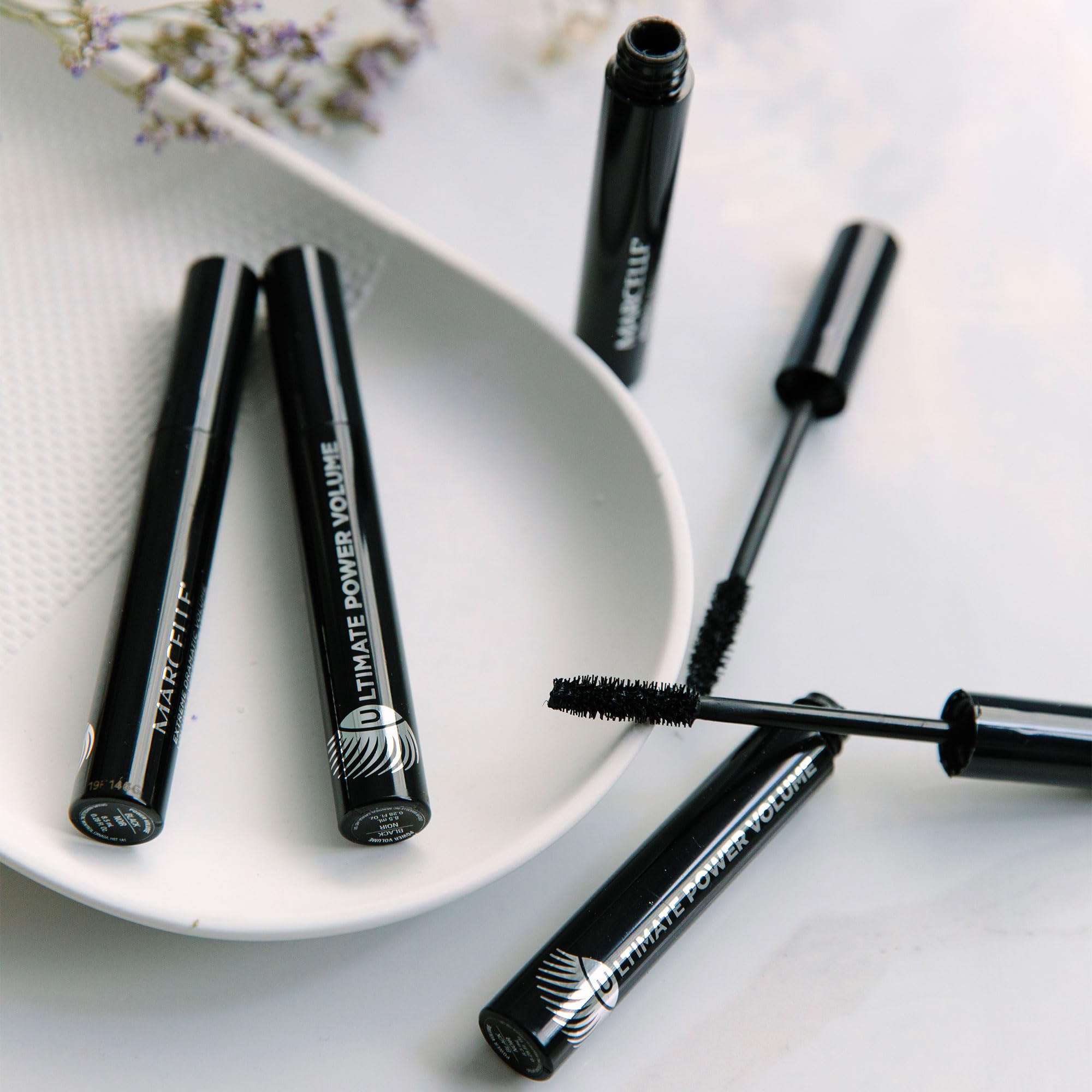 Marcelle Power Volume Mascara, Navy, Hypoallergenic and Fragrance-Free, 8.5 mL