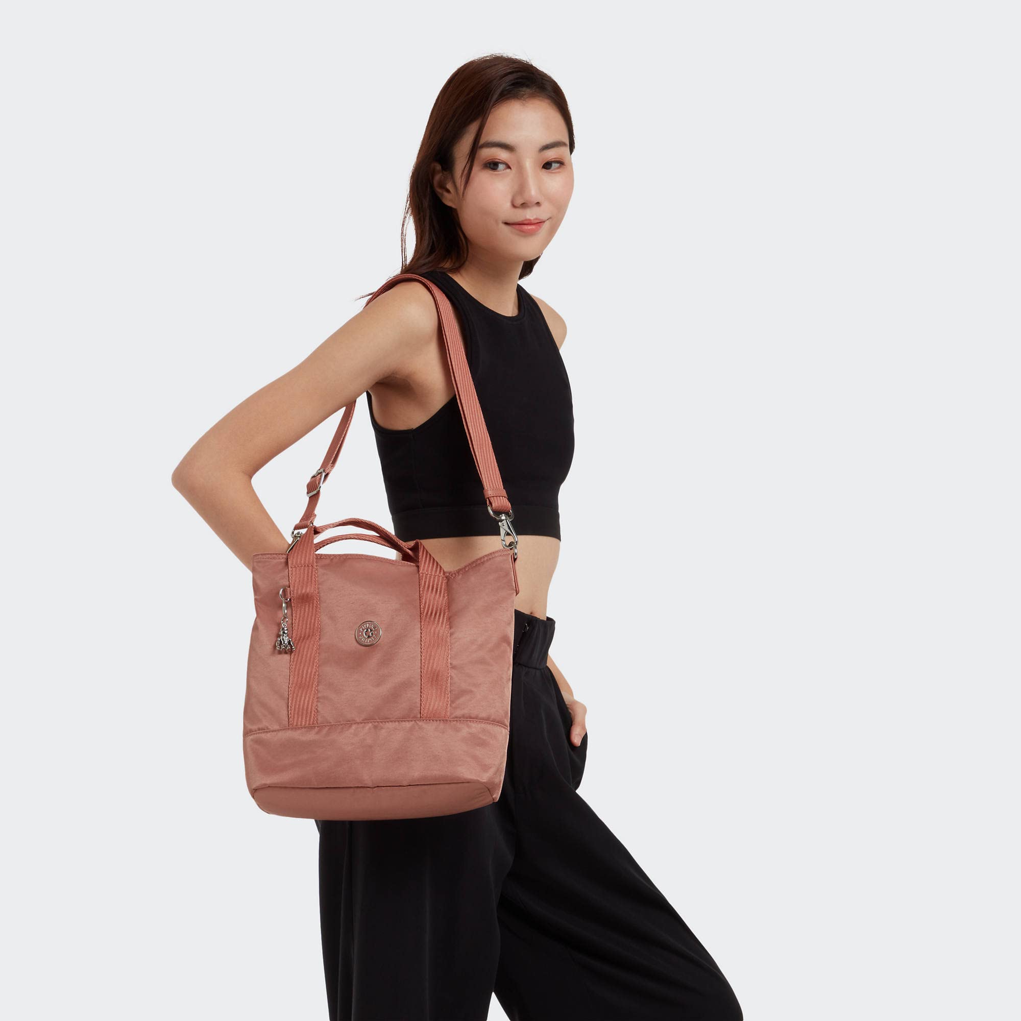 Kipling Women's Angel Tote Bag, Removable, Crossbody Strap, DT Warm Rose M2,14.25''L x 11.75''H x 4.75''D