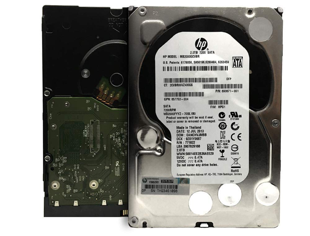 HP/Western Digital RE WD2000FYYZ 2TB 7200RPM 64MB Cache SATA 6.0Gb/s 3.5" Enterprise Internal Hard Drive (Renewed)