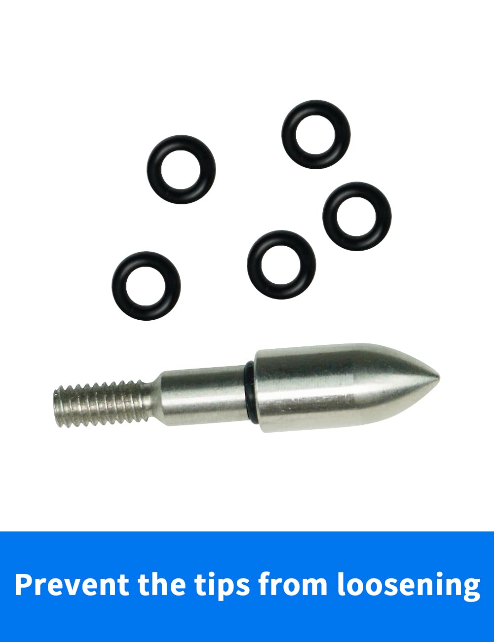 longbowmaker 100 pcs O-Rings Broadhead Archery Arrowhead O Rings Replacement Rubber Bands Keep Point Tight for Hunting Shooting Target-Black