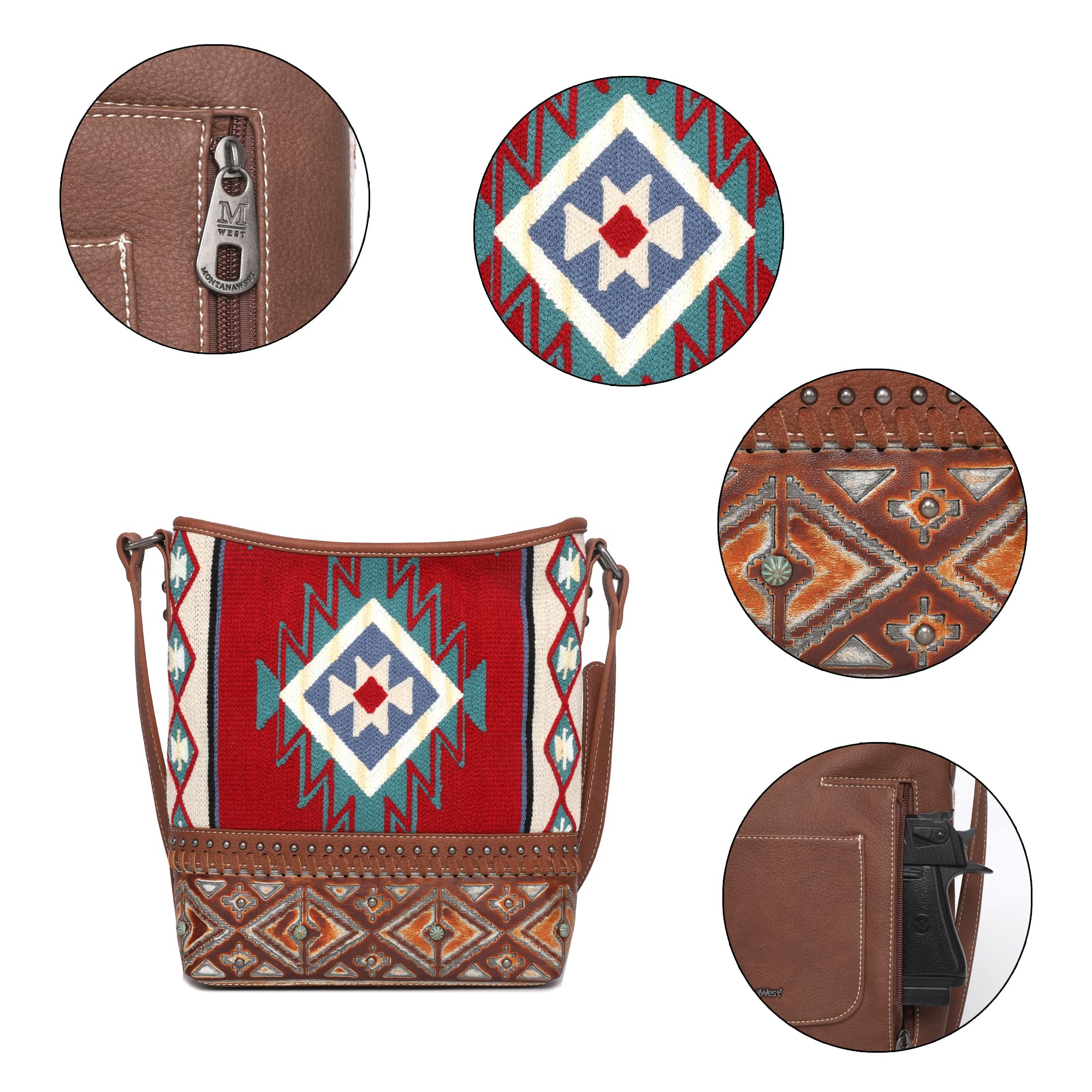 Montana West Vegan Leather Crossbody Bag Western Purses for Women MW1096G-9360BR