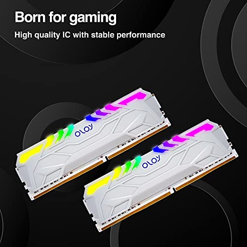 OLOy DDR4 RAM 16GB (2x8GB) White Owl Aura Sync RGB 2666 MHz CL19 1.2V 288-Pin Desktop UDIMM (MD4U0826190BHVDA)