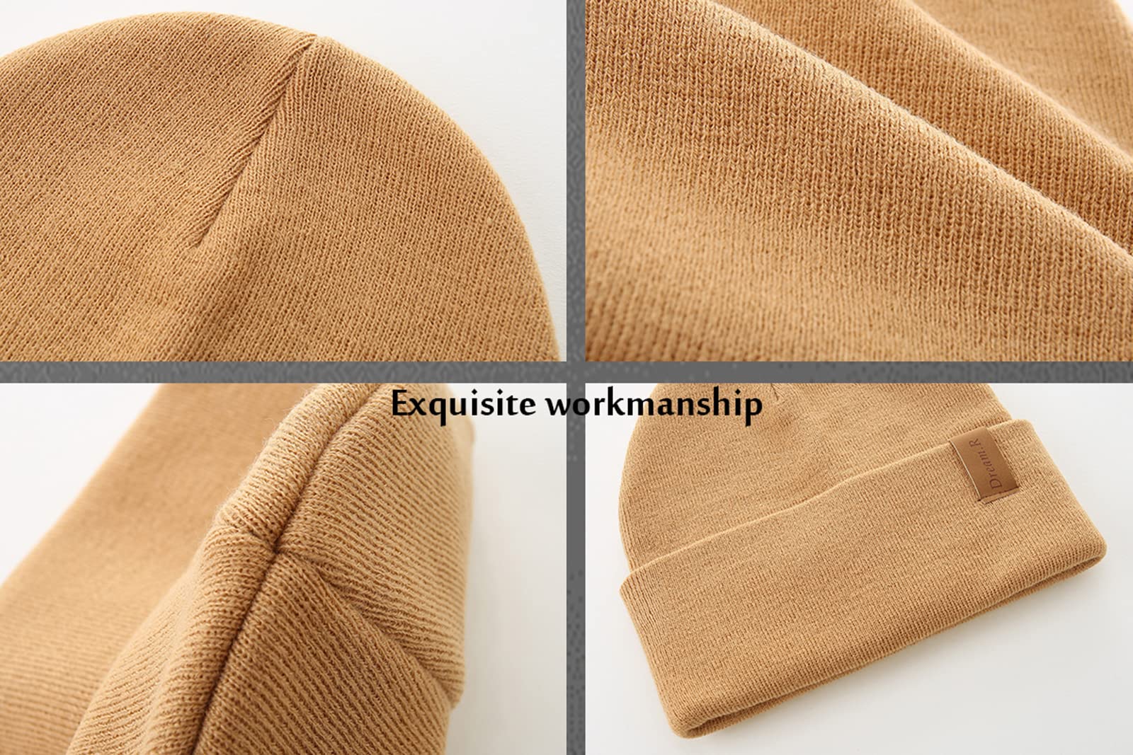 LMLALML 2PCS Womens Beanie Hat Warm Soft Upgraded Ladies Winter Hat Unisex Cuffed Beanie