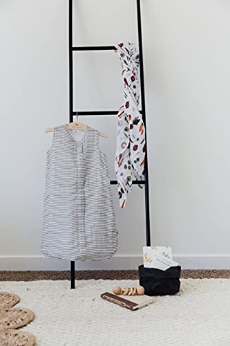 Little Unicorn – Grey Stripe Cotton Muslin Sleep Bag | 100% Cotton | Super Soft and Lightweight | Baby | Size Medium: 6-12 Months | Machine Washable | 1.1 TOG