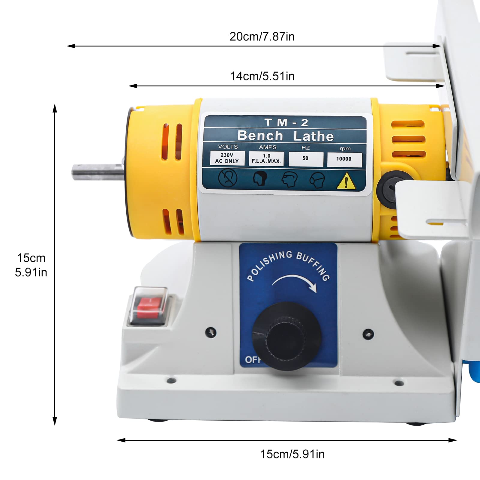 OCASAMI Mini Table Lapidary Saw Rock Saw Lapidary Polisher Bench Lathe Polishing Buffing Cutting Machine DIY Jewelry, 10000RPM Mini Precision Polisher, Gem Rock Woodworking