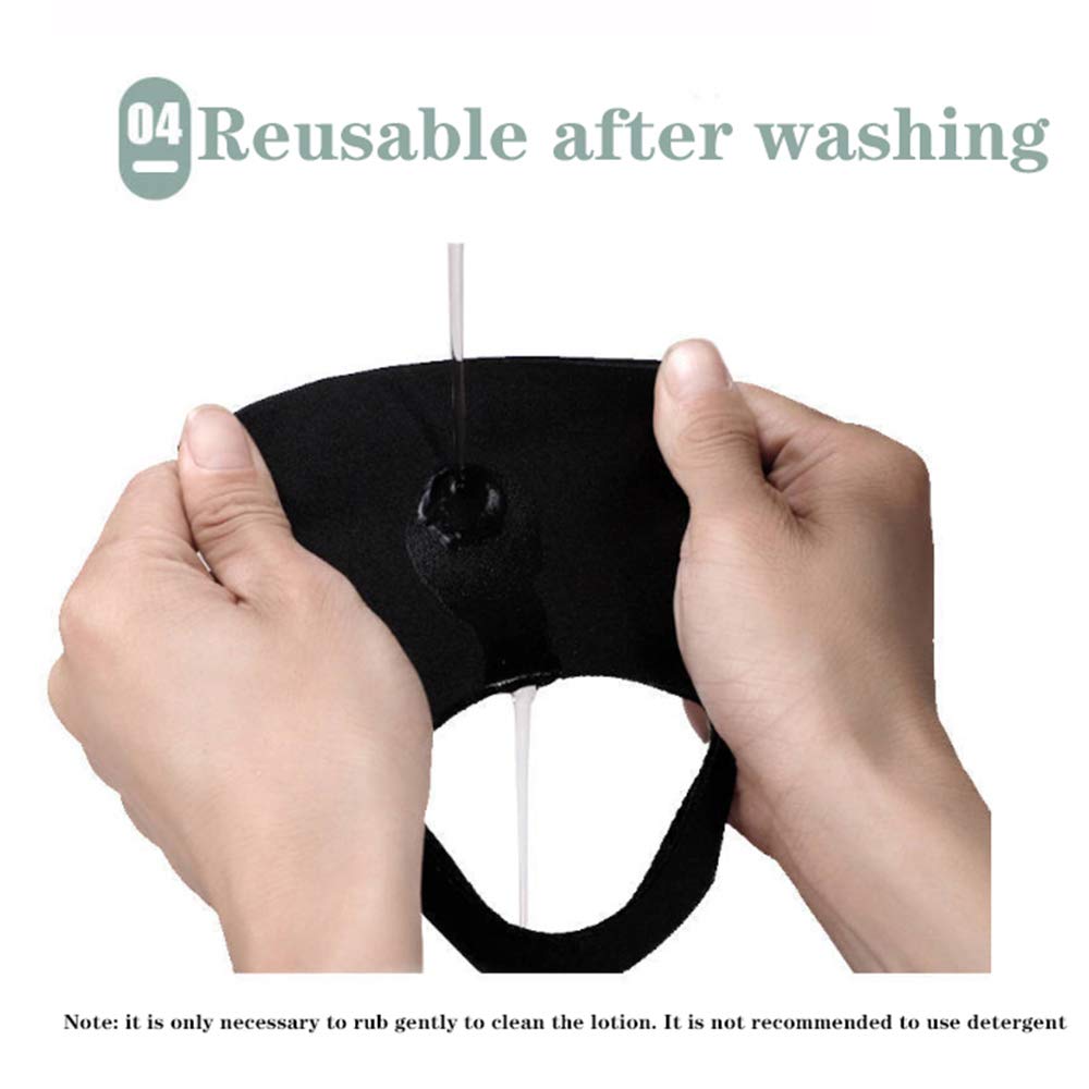 KFIAQ Black Face Mask, Stretchy & Soft Fabric Face Covering, Washable Reusable Protective Cloth Face Masks, Fashion Unisex (10PC)