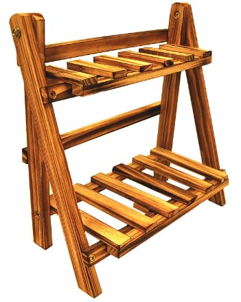 ZSALTT Living Room Floor-to-Ceiling Solid Wood Balcony Flower Stand Wooden Shelving Multi-Storey Interior Multi-Functional Succulent Green Straw Display Stand