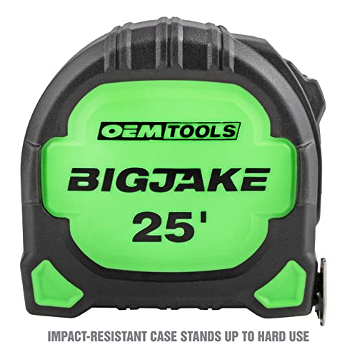 OEMTOOLS 25699 Big Jake 25’ Tape Measure, Electrician Tape Measure, Table Saw Tape Measure, Tape Measure with Magnetic Tip
