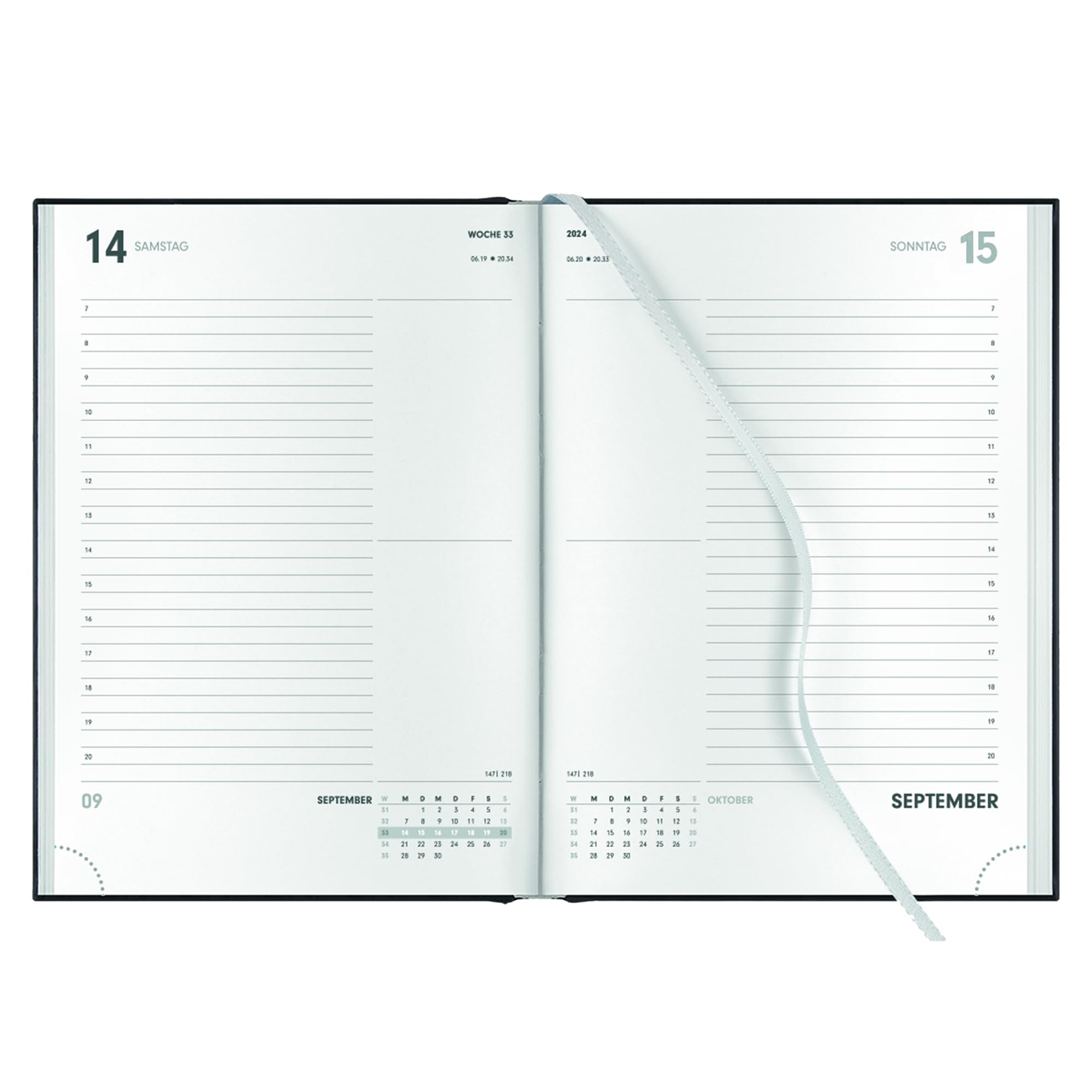 Idena 11019 - Book Calendar 2024, DIN A5, Red, 400 Pages, Hardcover Daily Planner with Ribbon