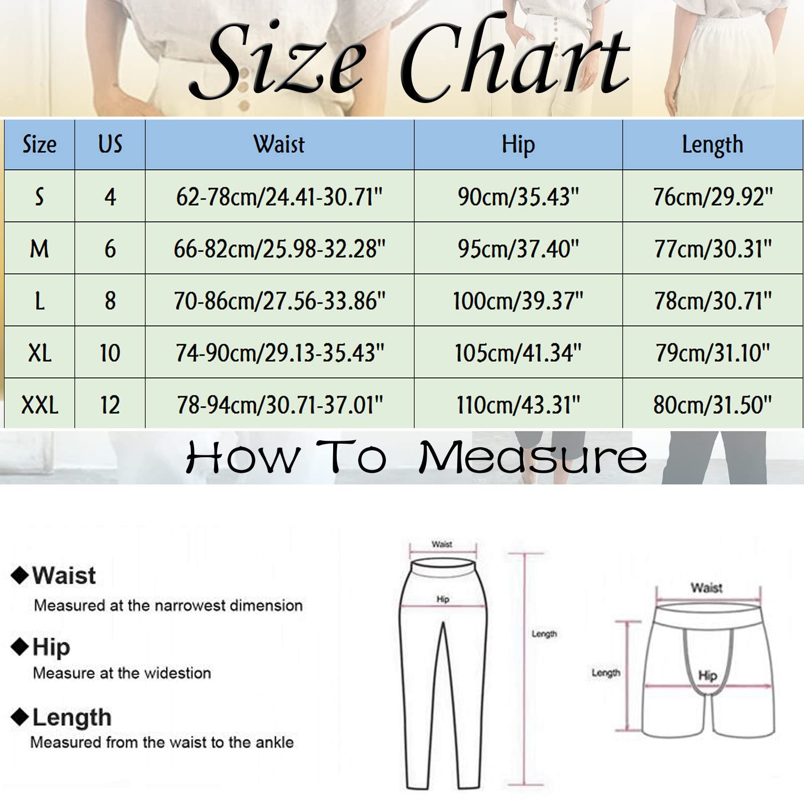 Mackneog Crop Lightweight Women's Printed Linen Capri Pants Loose Fit Casual Loose Womens Pull On Capri Cotton Loose Fitting White