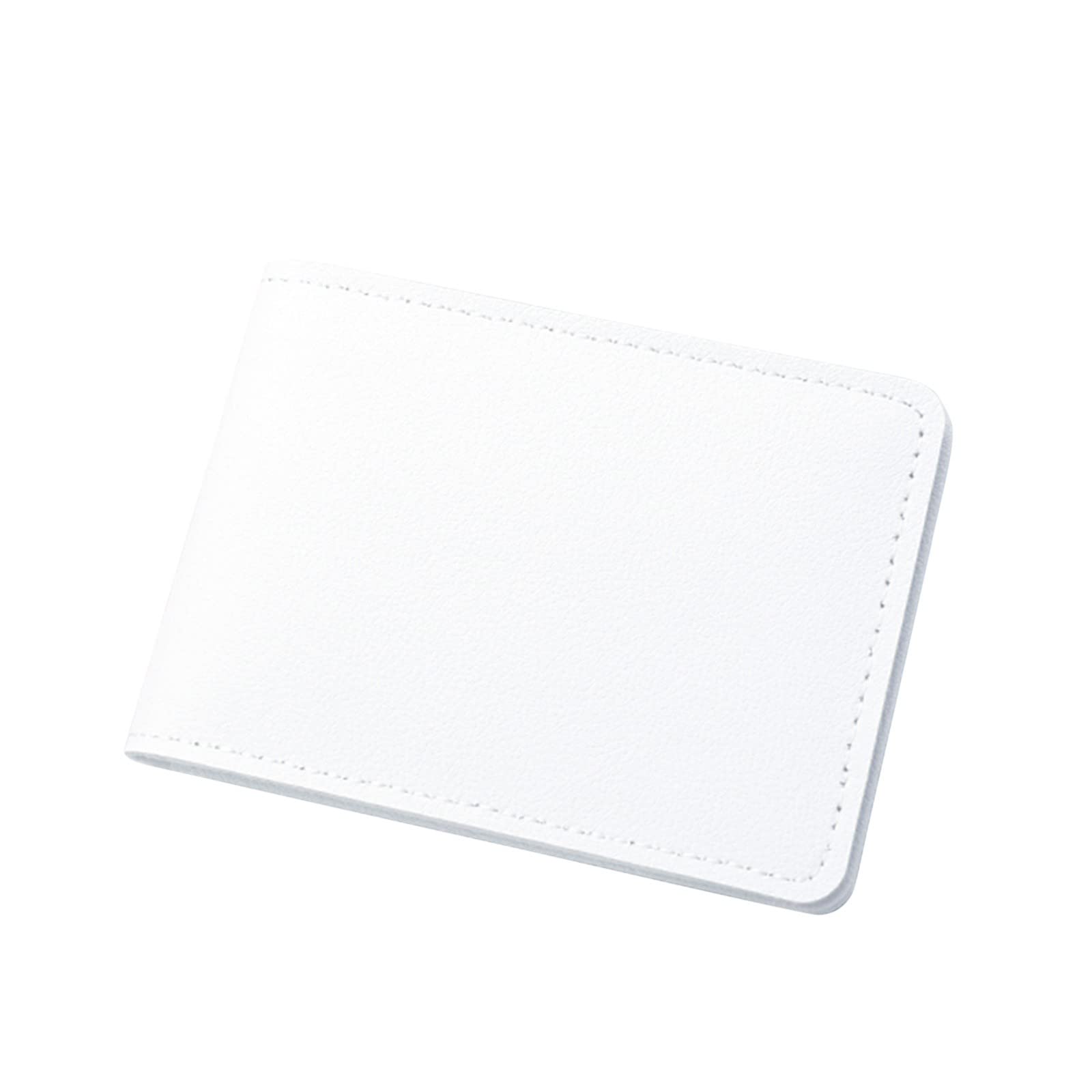 MOLayys plus Leather Case Wallet Fashion Coin ID Short Wallet Solid Color Open Purse Card Slots Men's Slim (White, One Size)