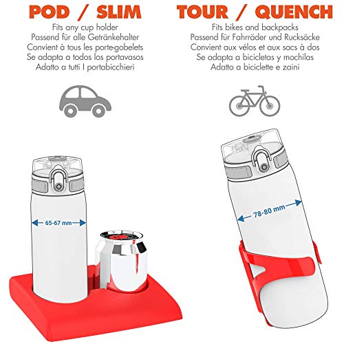 Ion8 Tour Leak Proof BPA Free Cycling Water Bottle, 750ml (24 oz), Frosted Chilli Red