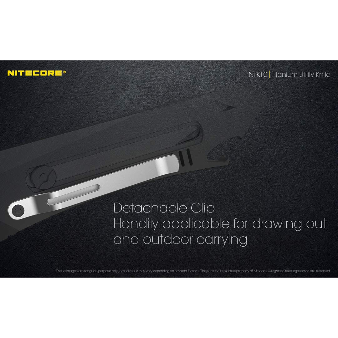 Nitecore NTK10 Titanium Utility Knife with Bottle Opener & Emergency Glass Breaker