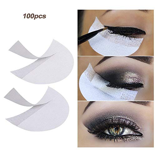 LKE 100pcs Eyeshadow Stencils Professional Pads Under Eye Eyeshadow Gel Pad Patches for Eyelash Extensions/Lip Makeup