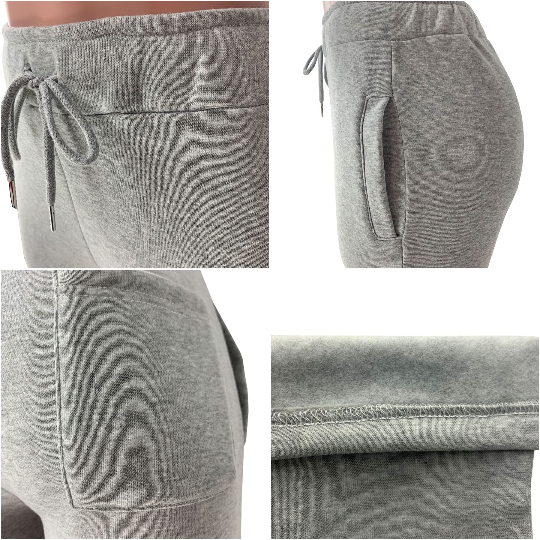 Molisry Women Stacked Sweatpants Fleece Drawstring High Waist Legging Jogger for Fall