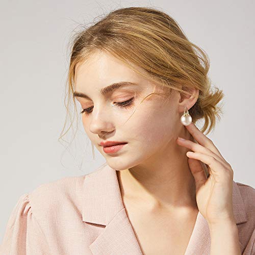 JQWL Gold stud earrings 14K gold plating simple earrings, Elegant Earrings design style best confession gift (Champagne)