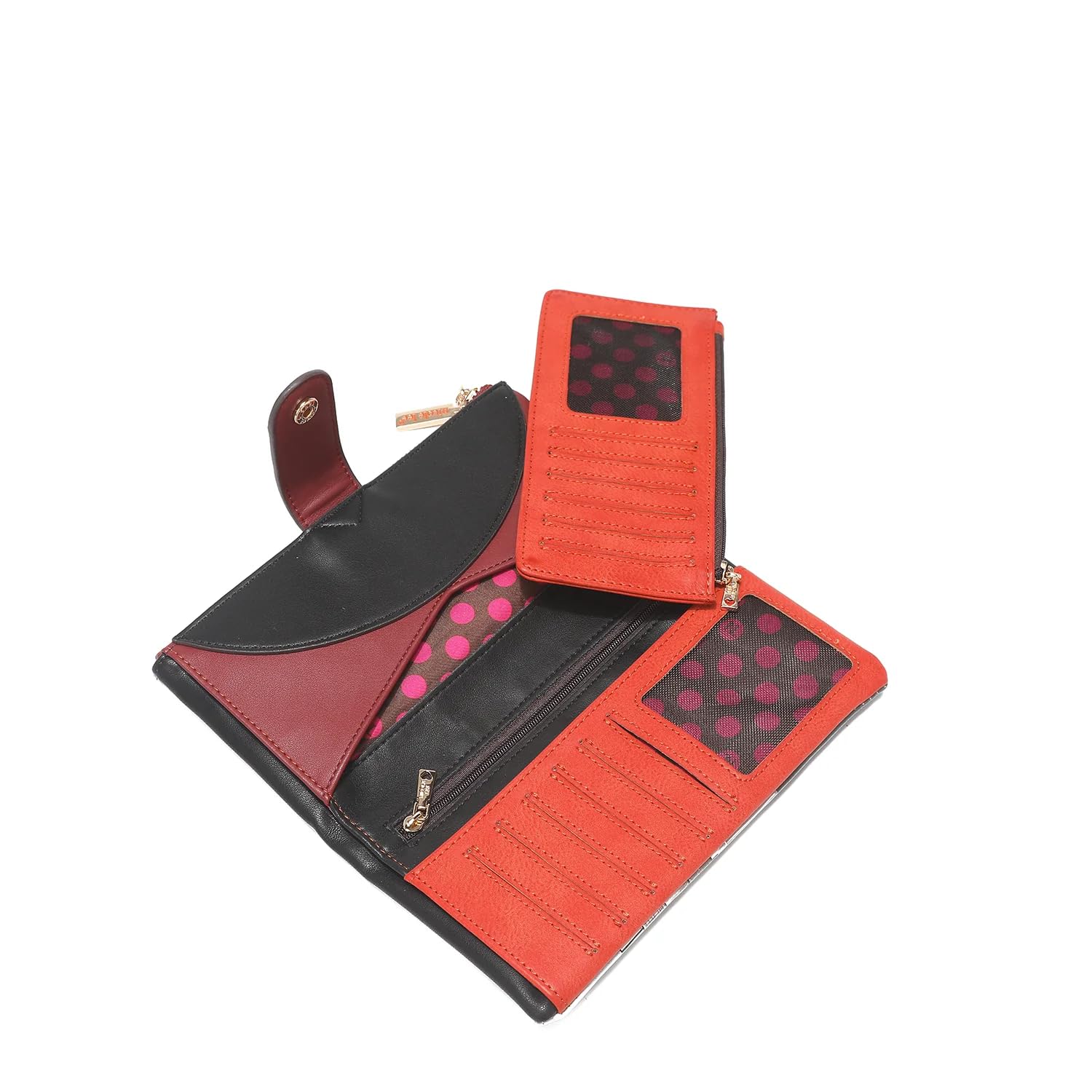 Nicole Lee Amanda Bifold 2 Pieces RFID Zipper Wallet, Removable Cardholder Wallet, ID Windows, Multi Organization (Success in New York)