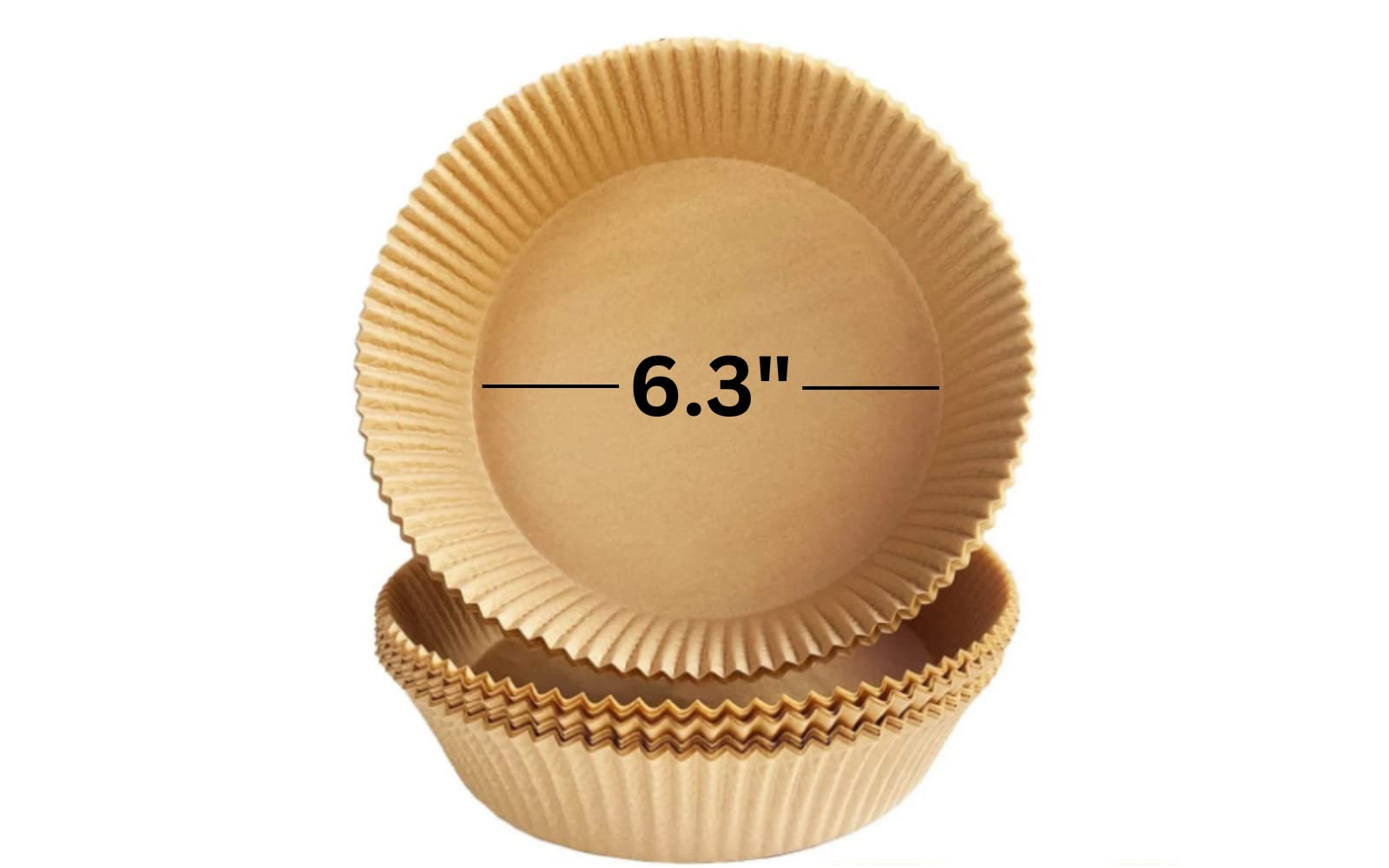 Ohimbuying Air Fryer Liners - Disposable Round Parchment Paper Liners, Raised Edges - Non-Stick, Food-Grade, Heatproof Inserts for Oven Baking, Microwave Cooking - 6.3" Diameter, 100 Sheets Per Pack