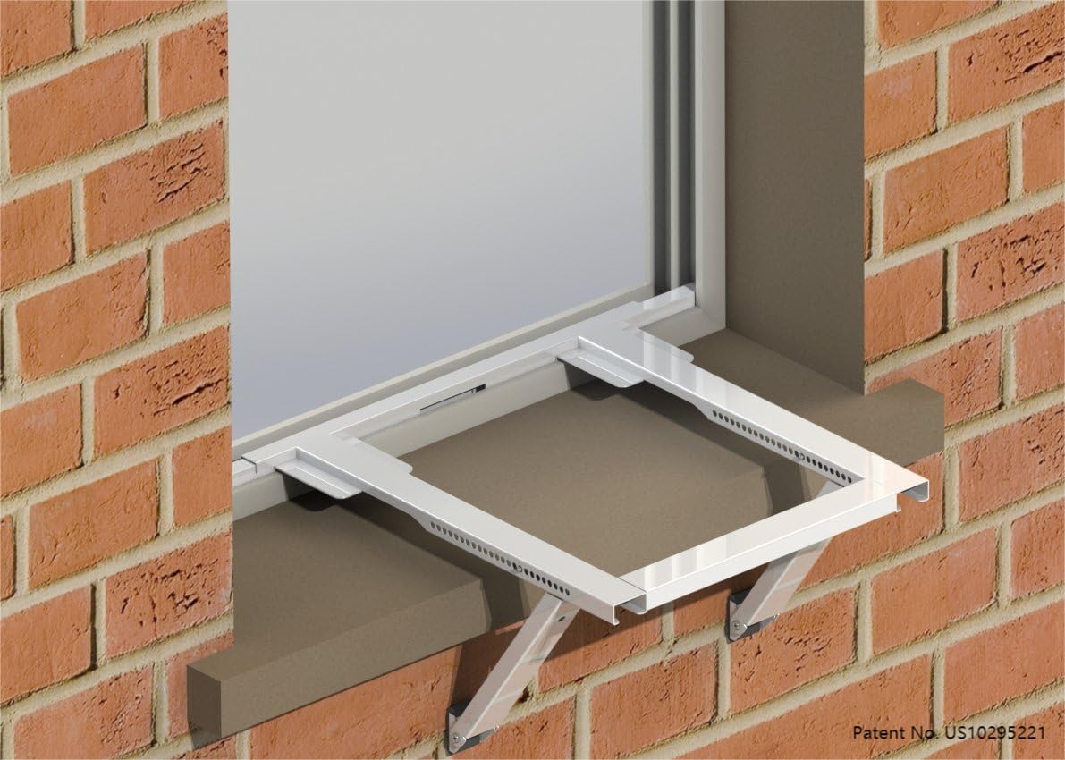 Jeacent Universal Window Air Conditioner Support Bracket No Drilling ,No Tools, Heavy-Duty Window AC Bracket Supports Up to 200lbs, Fits Single or Double Hung Windows