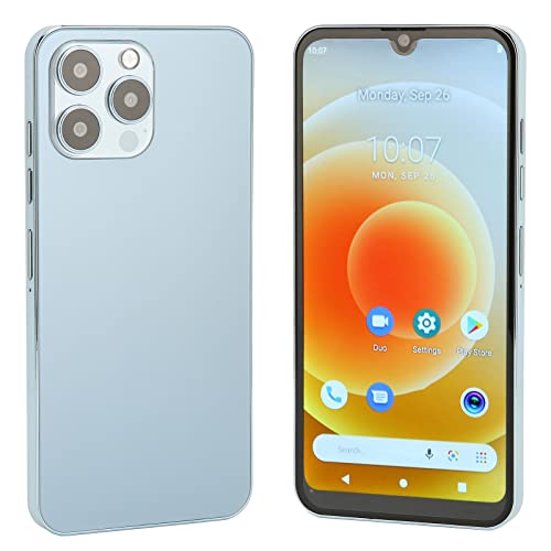 Zunate I13 Pro Max Unlocked Smartphone, 6.1in IPS Ultra HD 4G Mobile Phone with 4GB 128GB, 4000mAh, 8MP 16MP, Face Recognition, GPS, Senior Phone for Android 11(Blue)