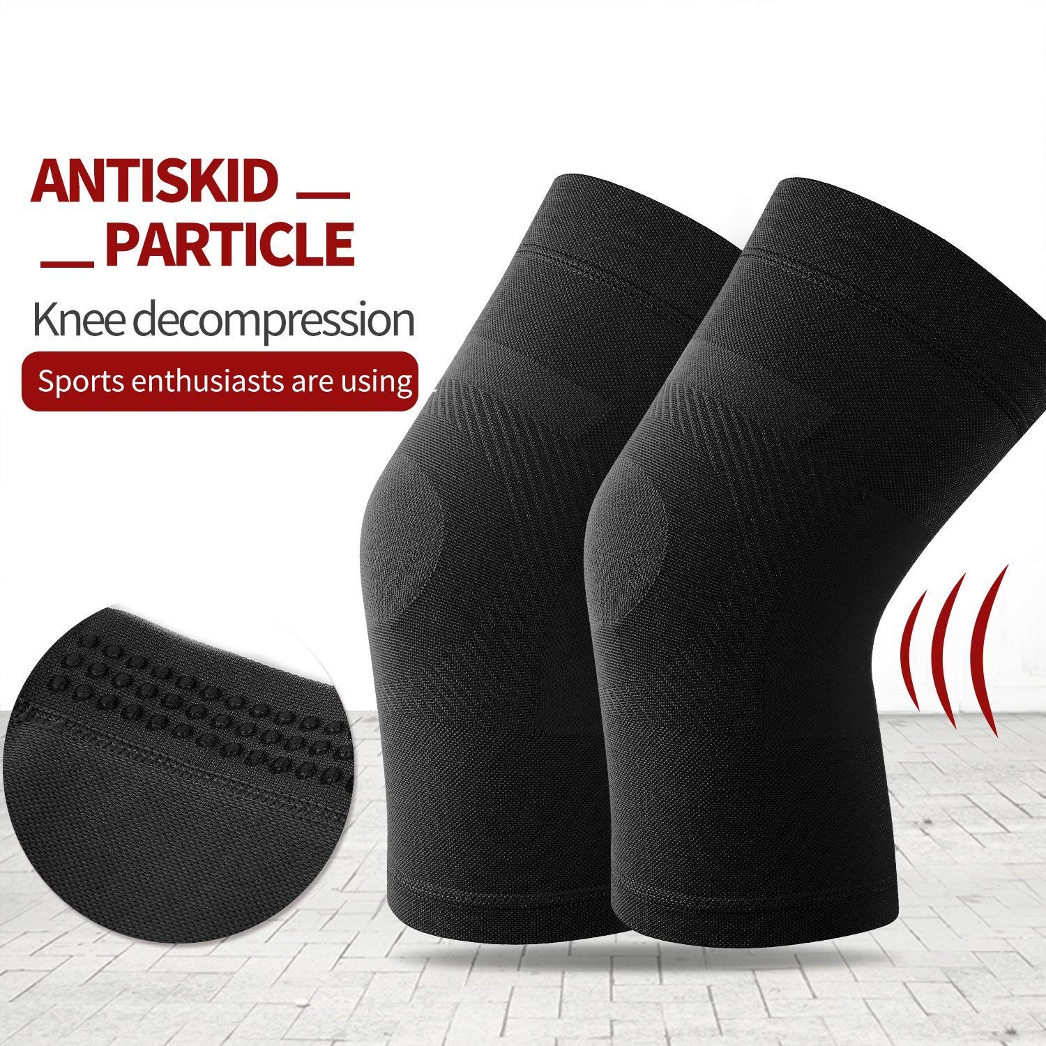 Knee Sleeves, 1 Pair, Could Be Worn Under Pants, Lightweight Knee Compression Sleeves for Men Women, Knee Brace Support for Joint Pain Relief, Arthritis, ACL, MCL, Sports, Injury Recovery, Black 3XL