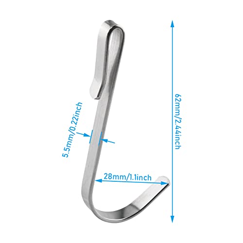 WHYHKJ 12PCS S-Shaped Stainless Steel Hanger Clip-on Hook Wire Rack Hook Wire Shelving Accessories Wire Rack Hook J Shaped Hook,Heavy Duty S Hook Rack Hooks Hanging J Rail Hooks