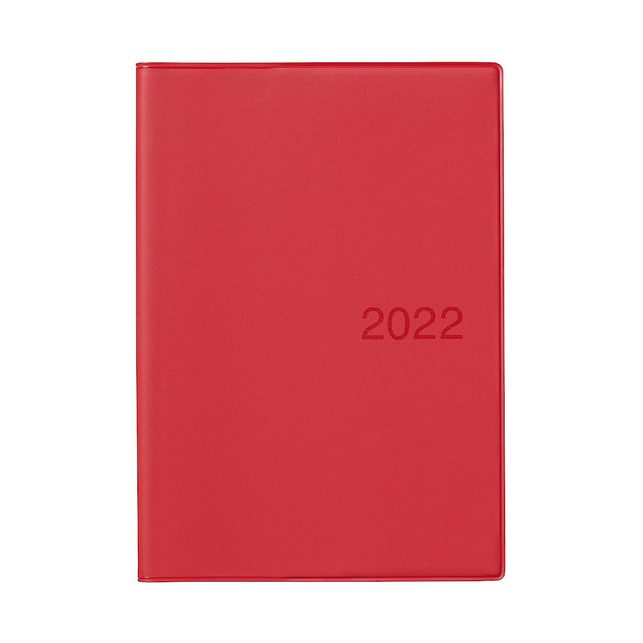 MUJI Monthly/Weekly Schedule Book 2022 B6 Size Red Beginning December 2021 Polyvinyl Chloride Cover Planner Scheduler