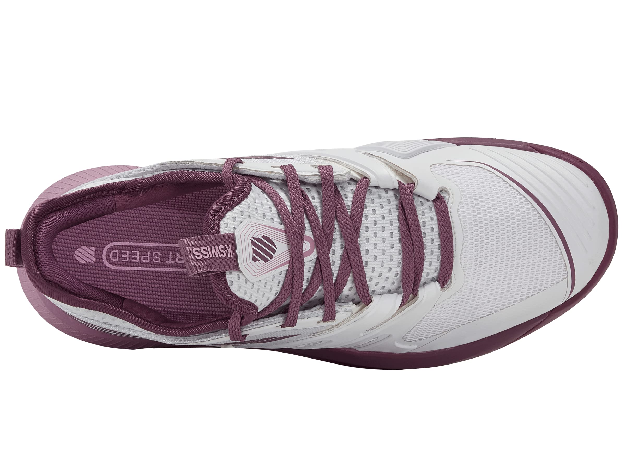 K-Swiss Women's Speed Trac Tennis Shoe, White/Grape Nectar/Orchid Haze, 6.5 M