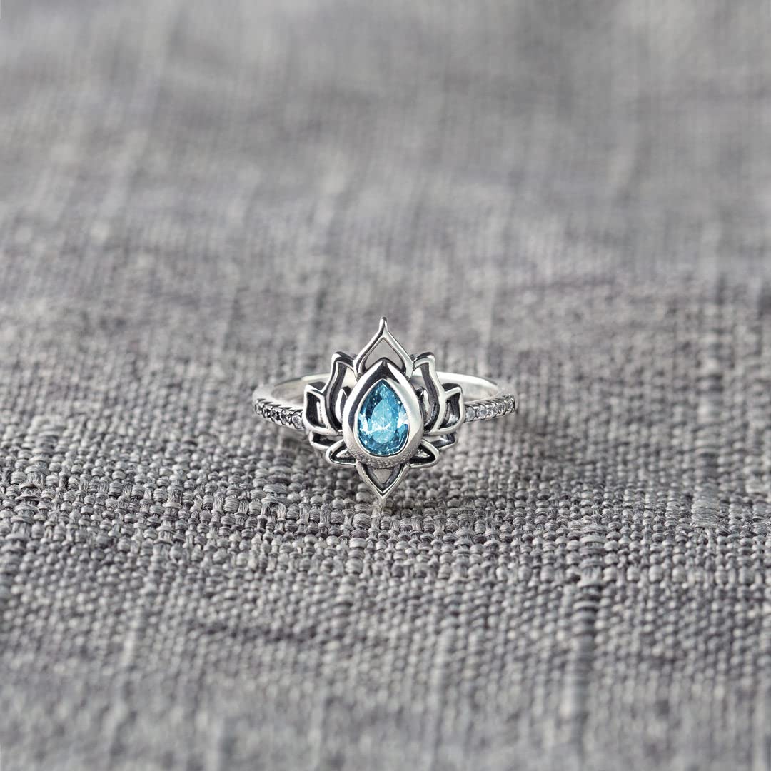 Lotus Ring 925 Sterling Silver Rings Stacking Rings for Women Casual Rings Delicate Everyday Ring Comfort Fit Lotus Ring for Daughter