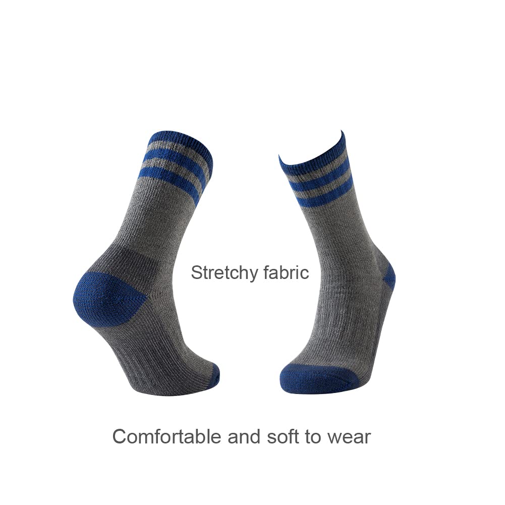 LTYRR Wool Socks for Men 70% Merino Warm Thermal Boot Socks Breathable 1Pairs Light grey blue