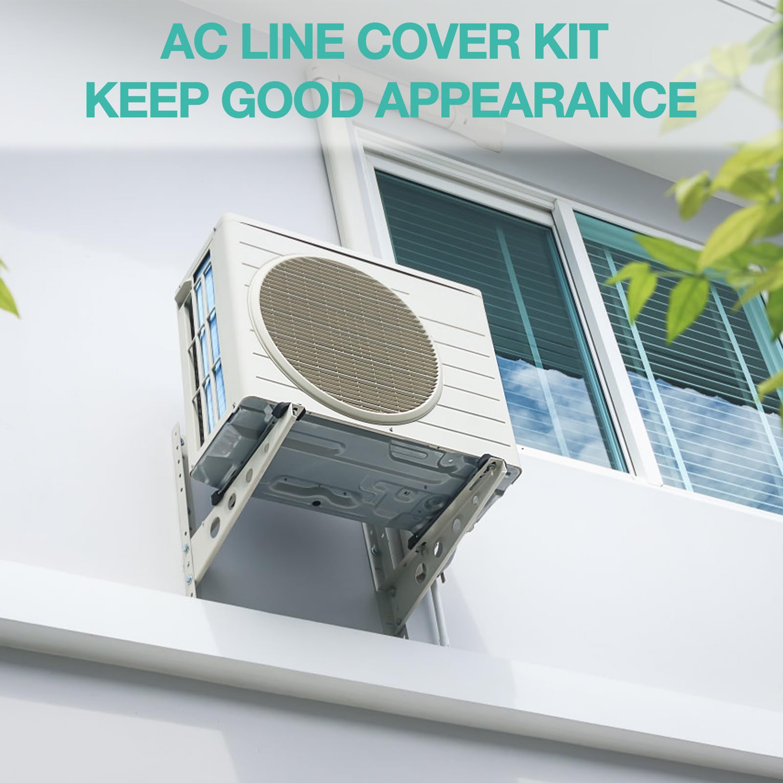 OSMOFUZE 3" W 10Ft L Mini Split Line Set Cover Kit, Air Conditioner Decorative PVC Line Cover Kit for Mini Split AC and Heat Pumps