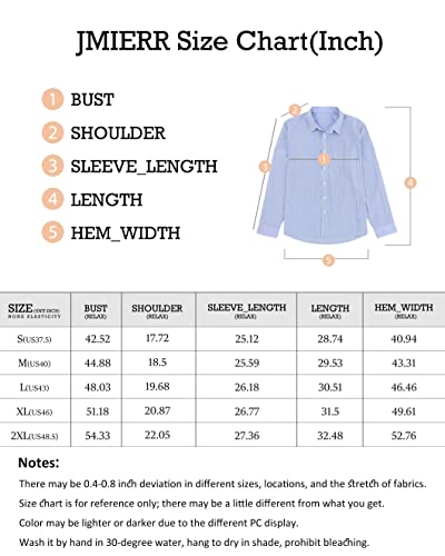 JMIERR Mens Slim Fit Casual Button Down Dress Shirts Pinpoint Stripe Long Sleeve Fall Shirt US 37.5(S),Green