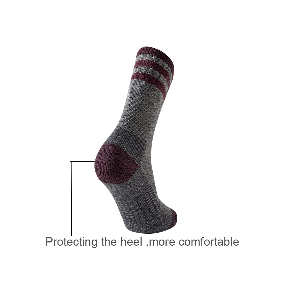LTYRR Wool Socks for Men 70% Merino Warm Thermal Boot Socks Breathable 1Pairs Grey and yellow