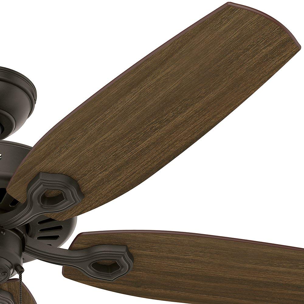Hunter 53242 Builder Elite 52-inch Ceiling Fan with five Harvest Mahogany / Brazilian Cherry Reversible Blades (Renewed)