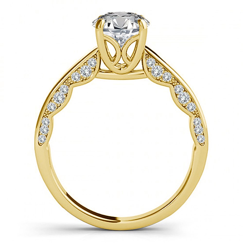 Jascina 0.50 Carat G-H Diamond Vintage Beautiful Solitaire Engagement Wedding Anniversary Ring 14K Yellow Gold