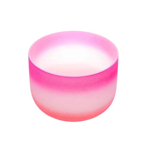 KVKA 10 Inch F Note Heart Chakra Rainbow Quartz Frosted Crystal Singing Bowl with Carrying Case for Sound Healing Yoga Bath
