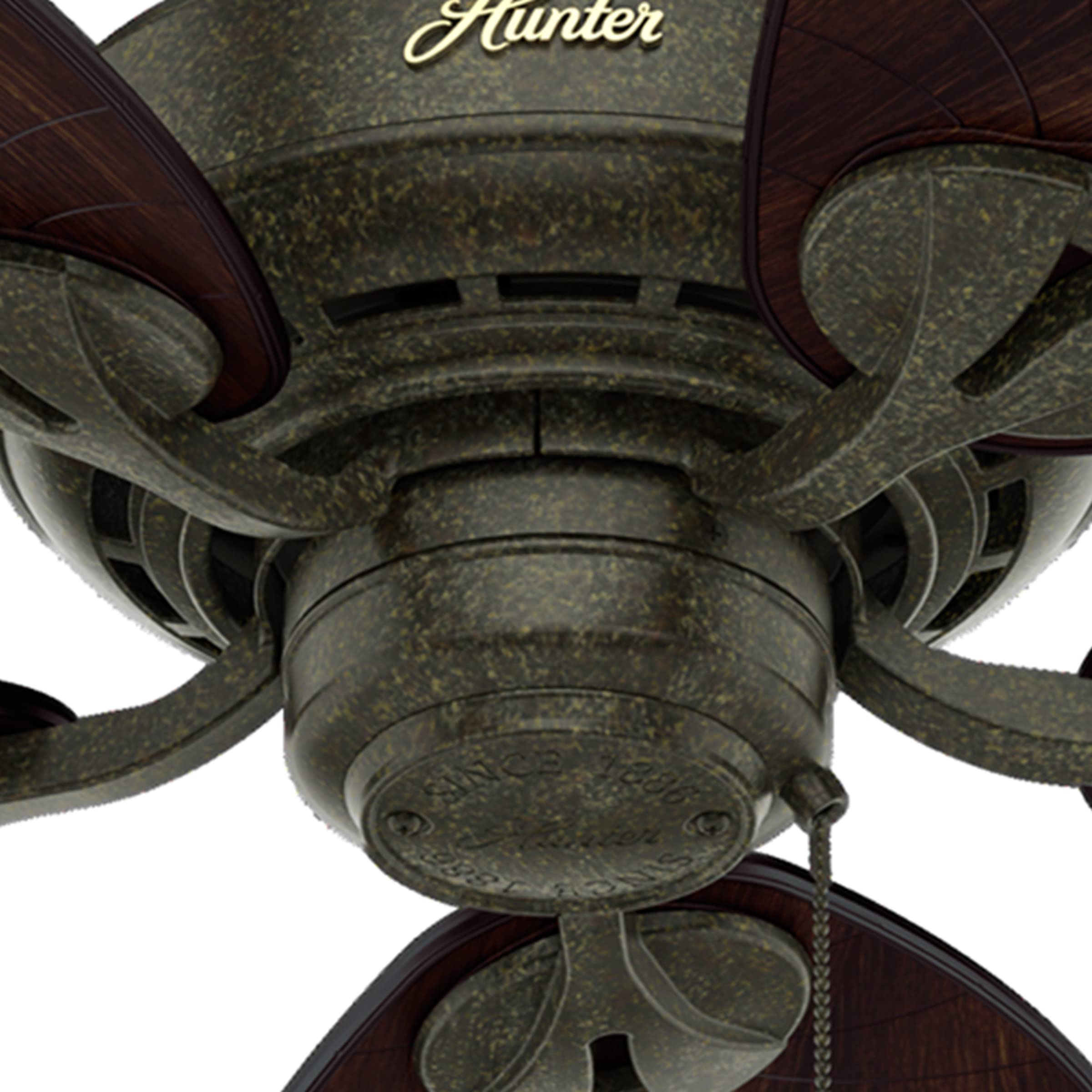 Hunter Bayview Indoor / Outdoor Ceiling Fan with Pull Chain Control, 54", Provencal Gold