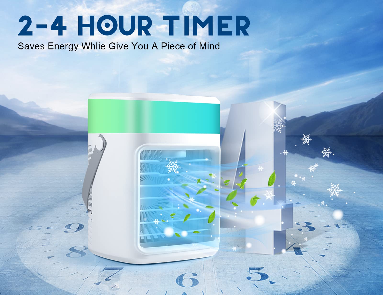 Portable Air Conditioners, Evaporative Personal Air Conditioner Cooling Fan with 3 Powerful Wind Speed & Cool Mist, Mini Air Conditioner with Aroma Diffuser,Quiet AC Air Cooler for Car Bedroom Camping