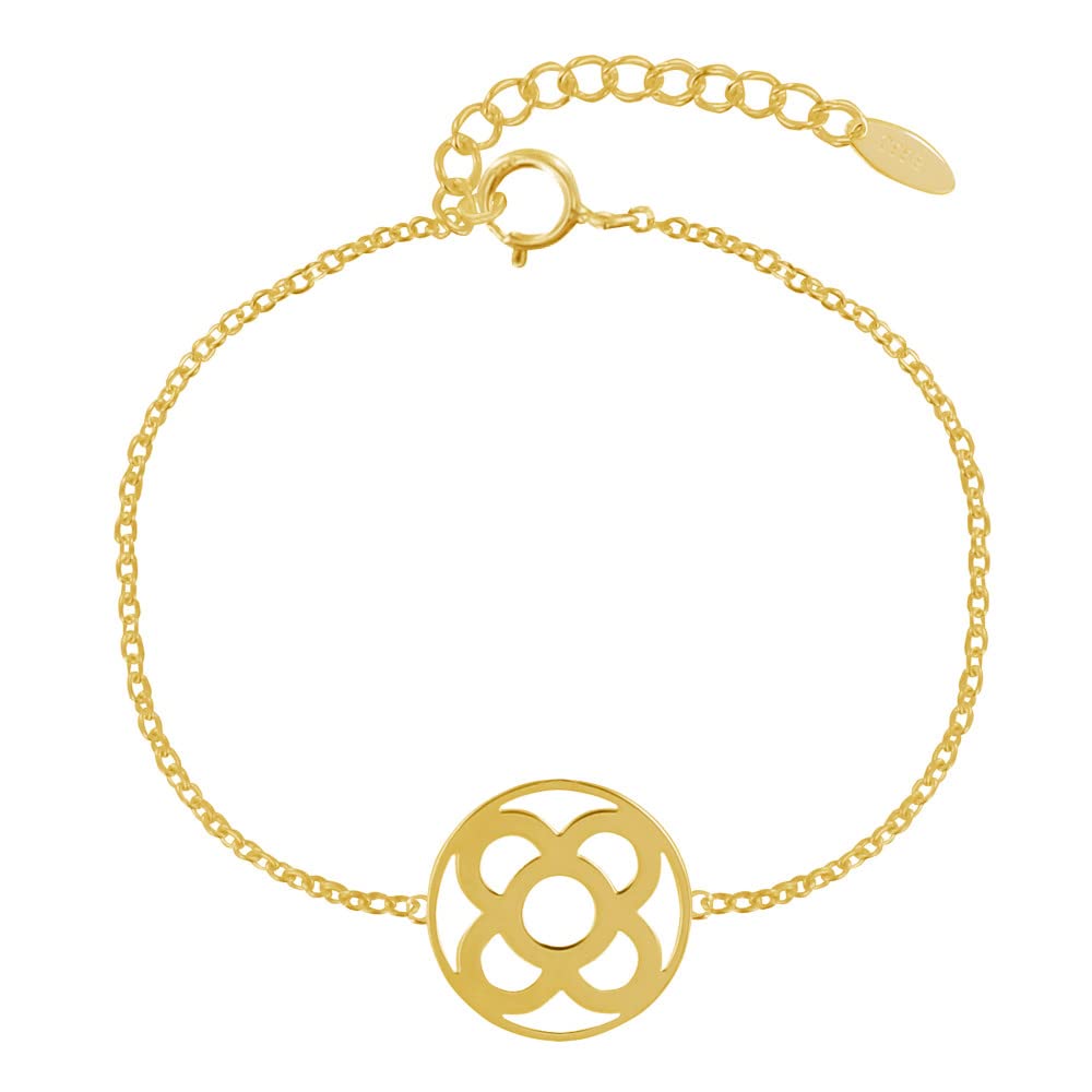 LES POULETTES JEWELS - Golden Silver Bracelet Barcelona Flower