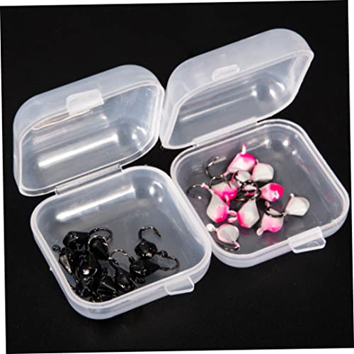 KANTANZE Ice Fishing Jigs Fishing Lures with Tackle Box for Walleye Perch 10PCS Pink.