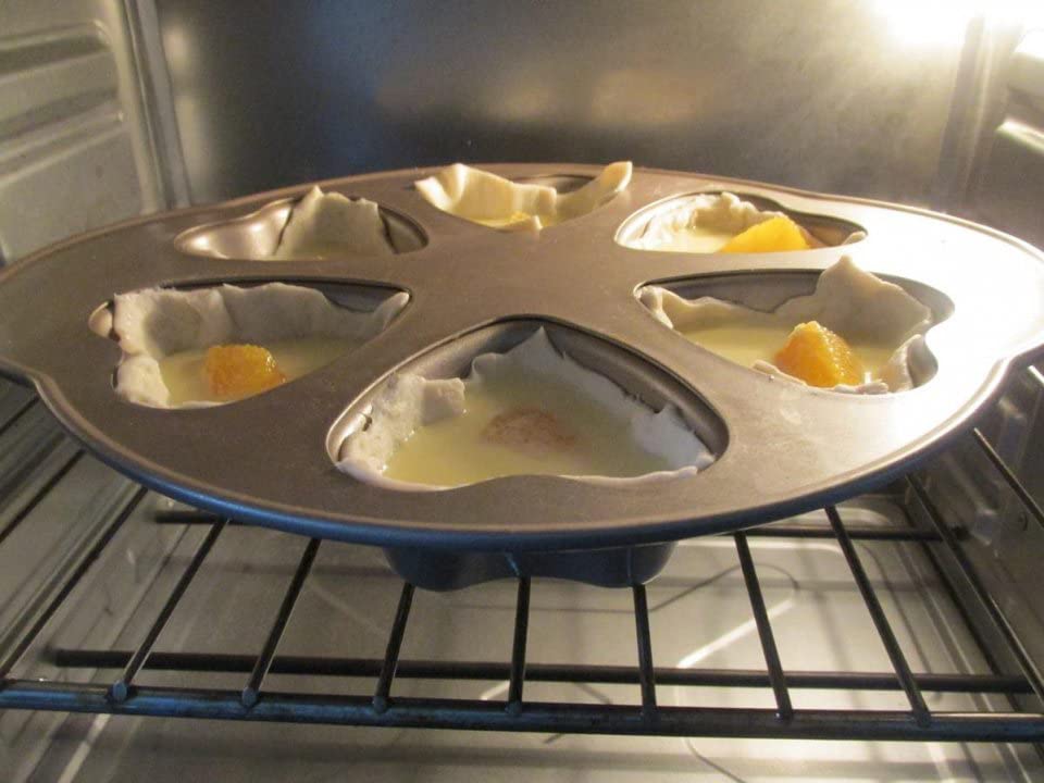 Non-stick mini heart shaped 6 cup muffin pan, black, muffin pan, cupcake pan, carbon steel, for birthday, wedding, party, date and other occasions