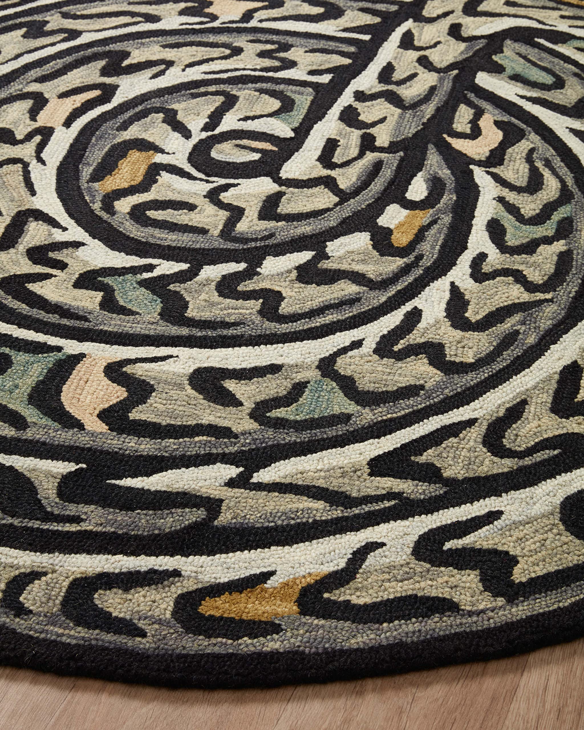 Loloi Justina Blakeney x Selby Grey/Multi 3'-0" x 3'-0" Round Accent Rug