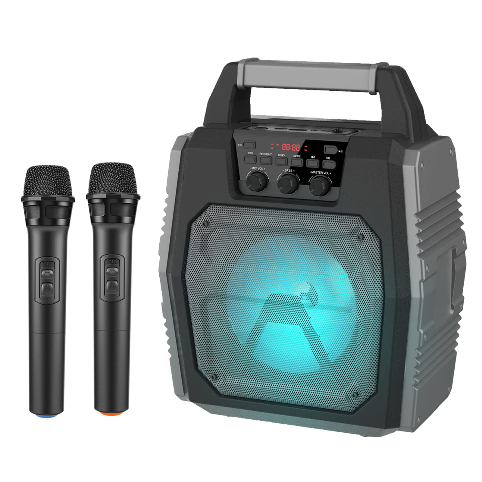 Karaoke Machine with 2 Wireless Microphone | Karoke Set Good for Adults/Kids/Party | Adjacent Audio B22