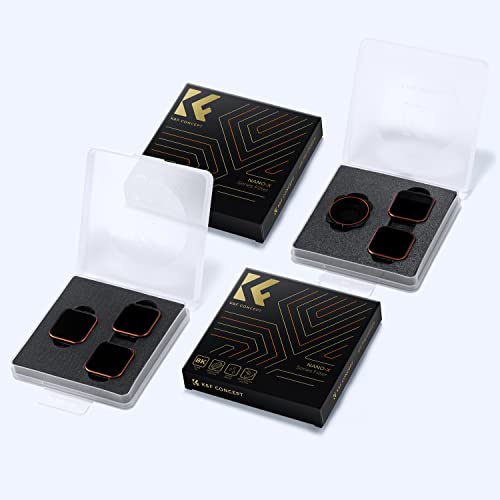 K&F Concept ND Filter Set Compatible with GoPro Hero12, Hero11, Hero10, Hero9 Black, 6 Pack (CPL/ND8/ND16/ND32/ND64/ND1000) Hero 9/10/11/12 Action Camera Accessory Neutral Density Polarizer Filter Kit