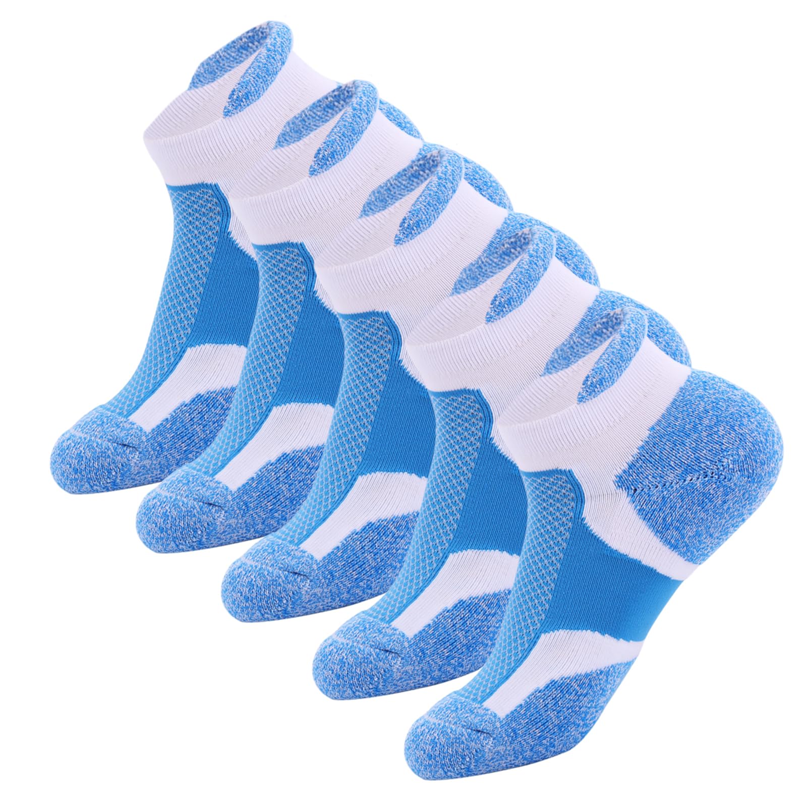 Kodal Copper Infused Ankle Socks Cushioned Athletic Low Cut Super Comfy Moisture Wicking Odor Free Socks with Tab(4 Pairs, Size 6-10)
